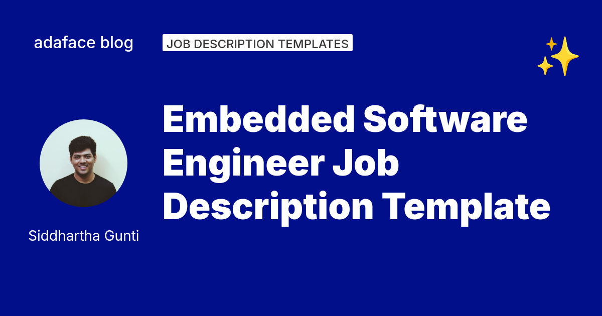 Embedded Software Engineer Job Description Template | Adaface Embedded Software Engineer Job Description Template | Adaface